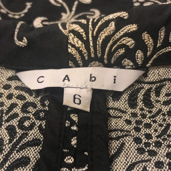 CAbi | Jackets & Coats | Cabi Eliza Baroque Tapestry Black Ivory Blazer ...